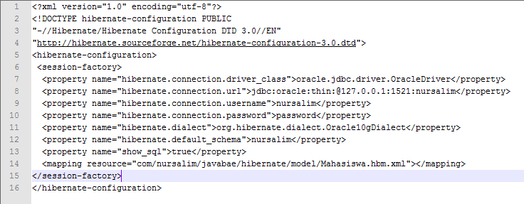 Hibernate Contoh Program Hibernate Oracle 11g Menggunakan Xml Mapping Java Bae