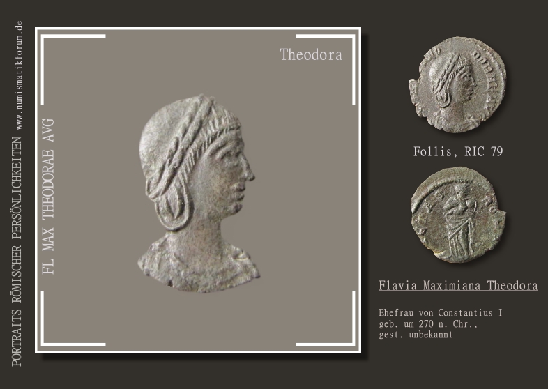 römische Kaiserportraits auf Münzen: Theodora
