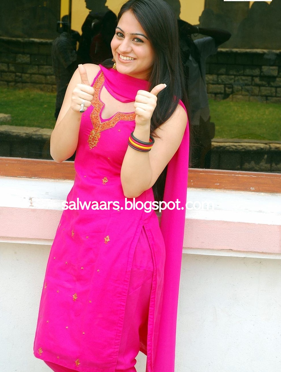 Aksha in Silk Bright Pink Designer Salwar Kameez - Indian Dresses