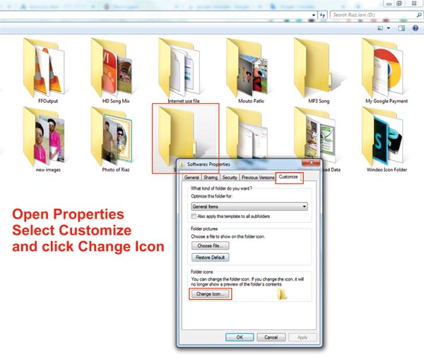 Windows 7 folder icons changer - boolperfect