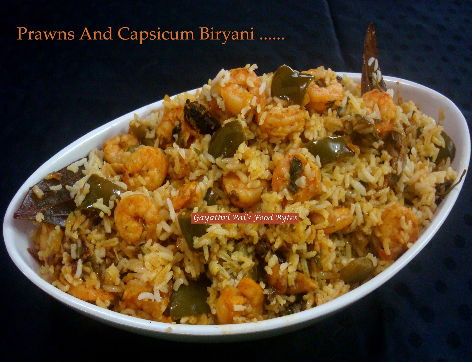 Gayathri Pai's Food Bytes: Prawn ~ Capsicum Biryani With Cabbage ...