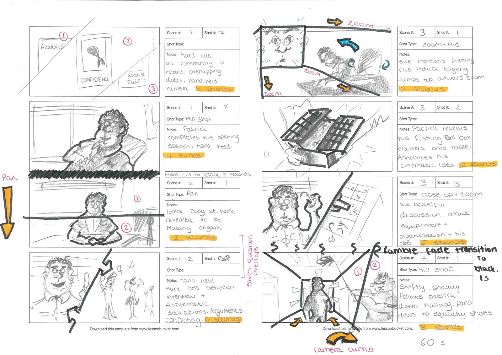 Mockumentary Developments - Storyboard Draft and Production Designs