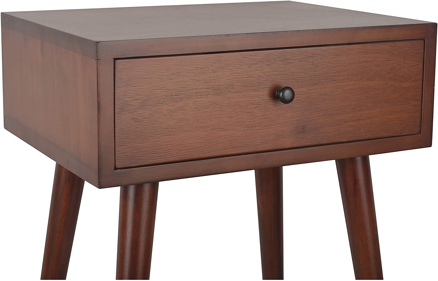 One Drawer Wood Side Table with Mid Century Design - GalleryHomeDesign