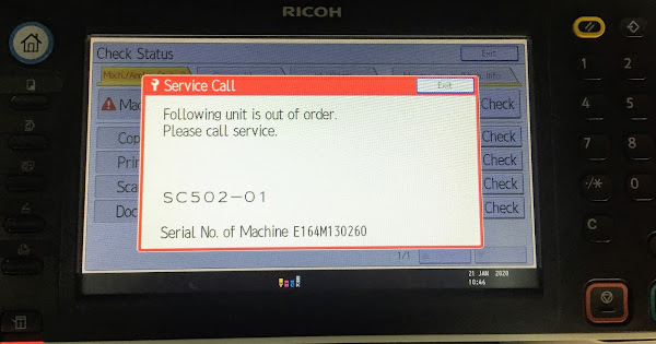 How to fix the error Service Call SC502-01 in Ricoh mpc3503 | CORONA ...