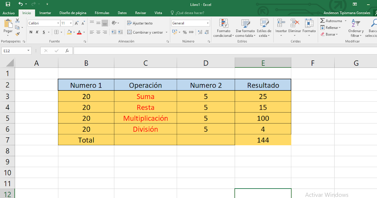CREAR UNA CALCULADORA EN EXCEL
