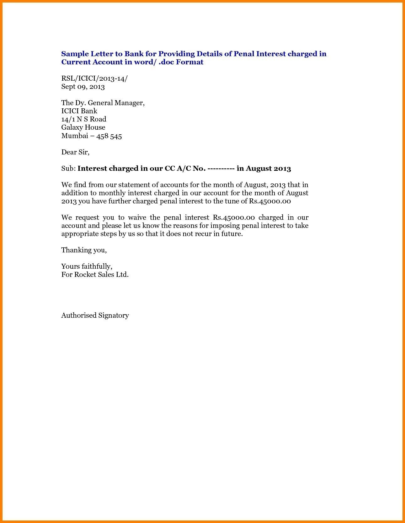 Hdfc Bank Statement Request Letter Format - Formal Letters