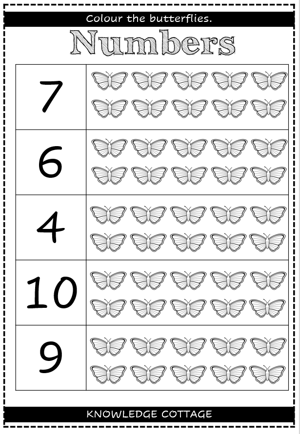 Numbers Worksheet : Free Printable