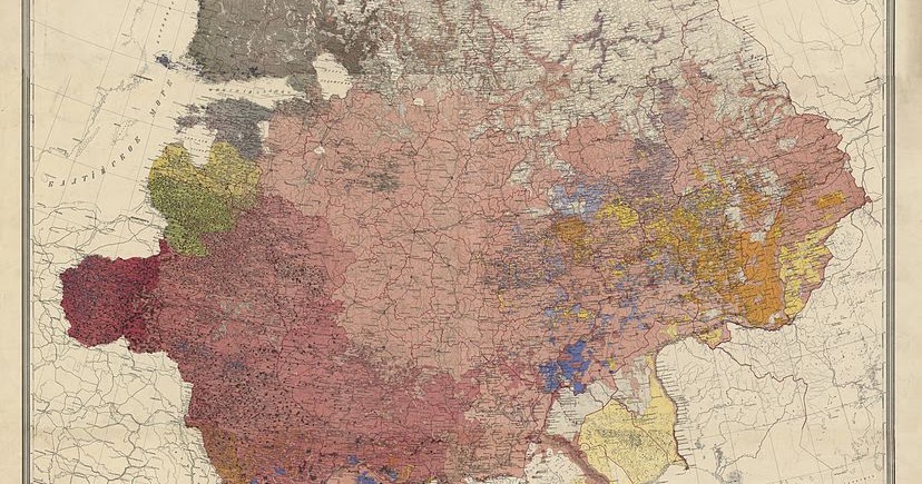 Ethnographic map of the European part of the Russian Empire (1875 ...