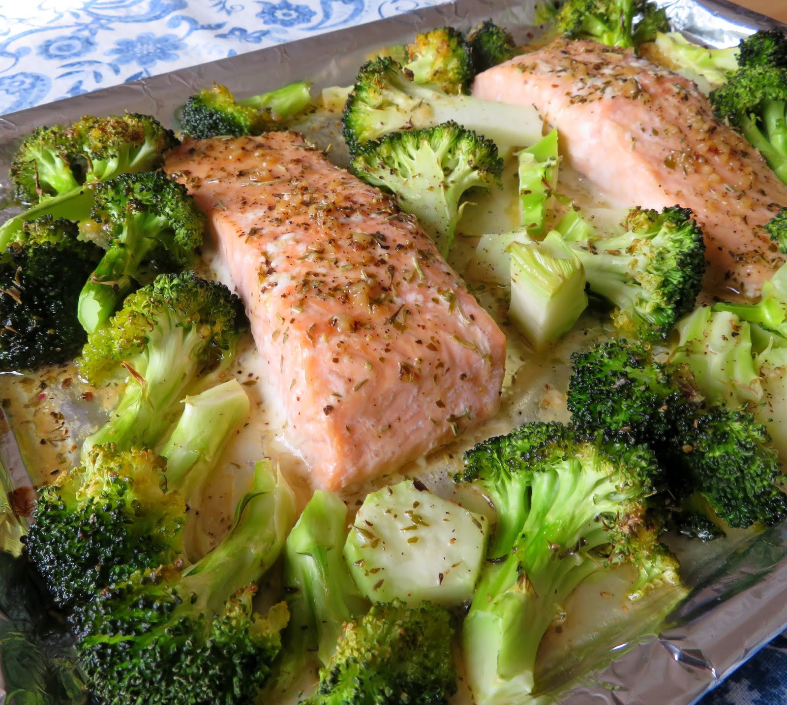 Garlic Butter Salmon & Broccoli for two | The English Kitchen