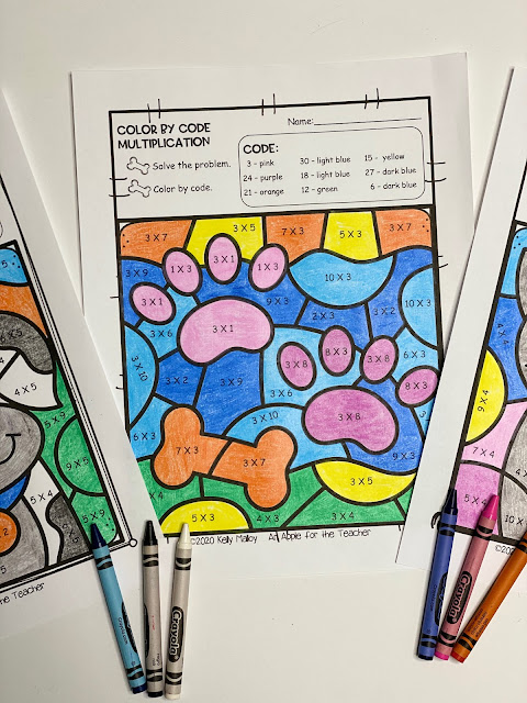 An Apple For The Teacher: Pets Color By Number Worksheets