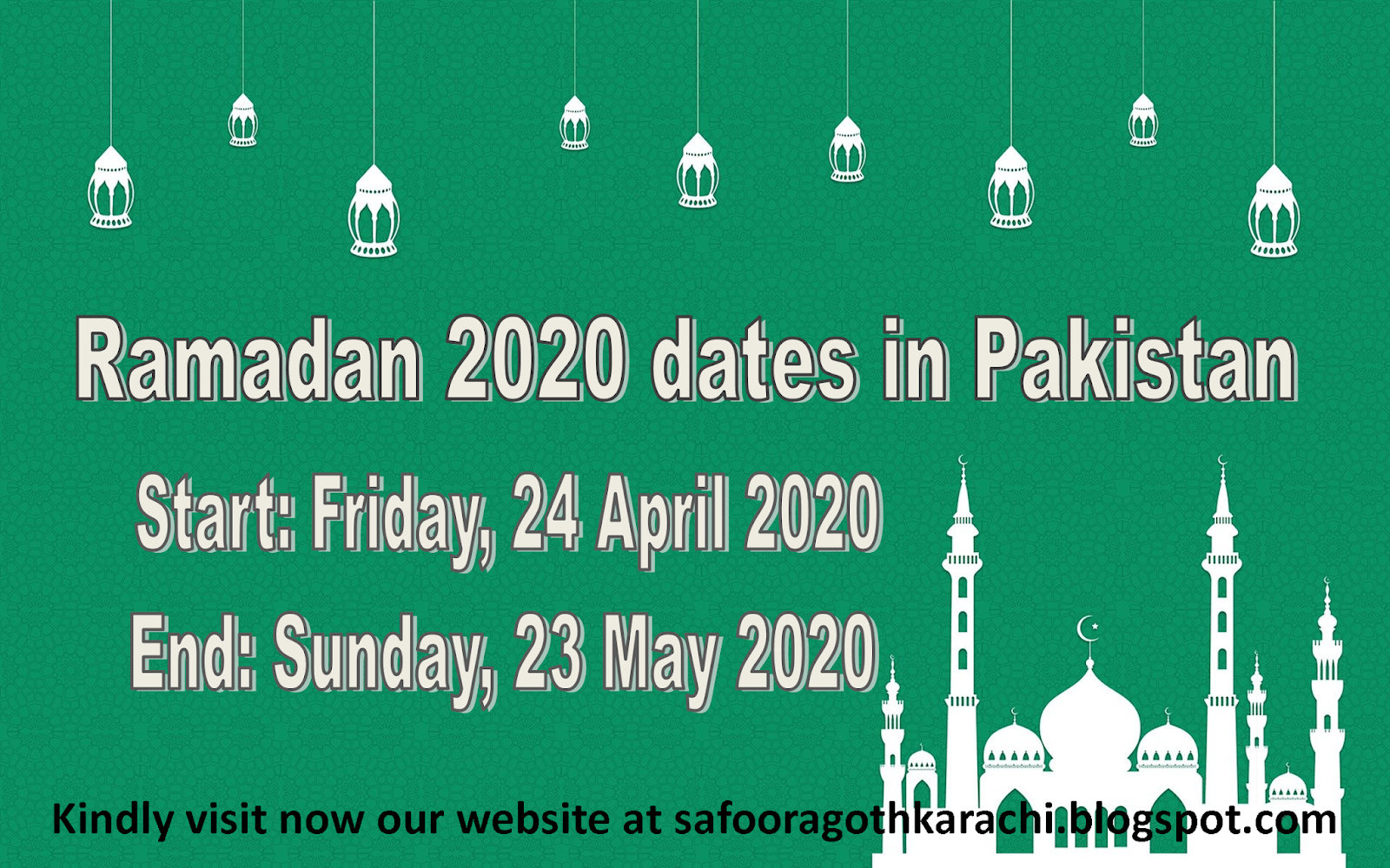 Ramadan 2020 dates in Pakistan