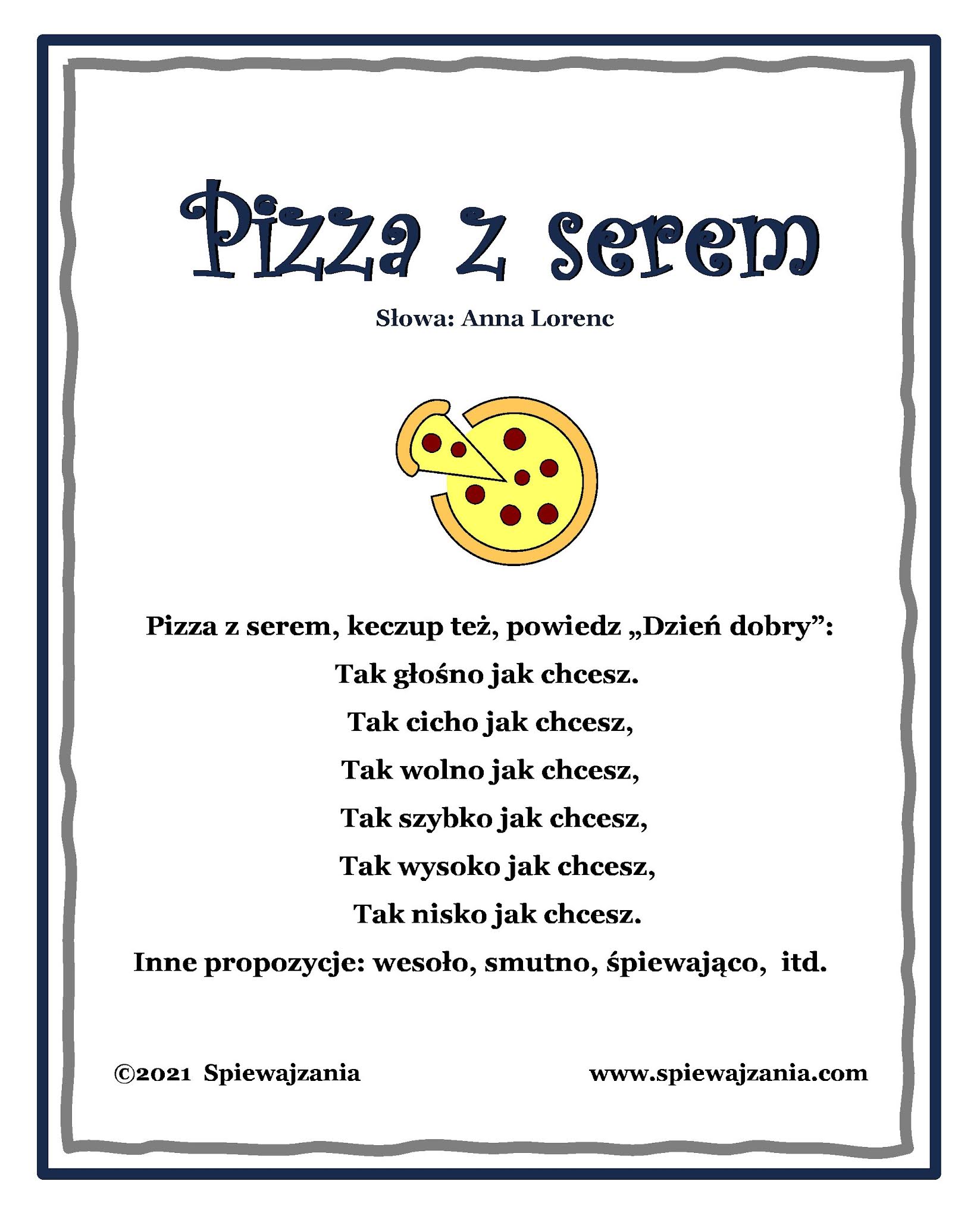 Śpiewaj i ucz się z Anią: Pizza z serem-prosta rymowanka dla dzieci