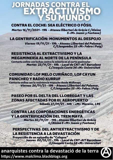 Jornadas contra el extractivismo y su mundo (Barcelona) – Federación ...