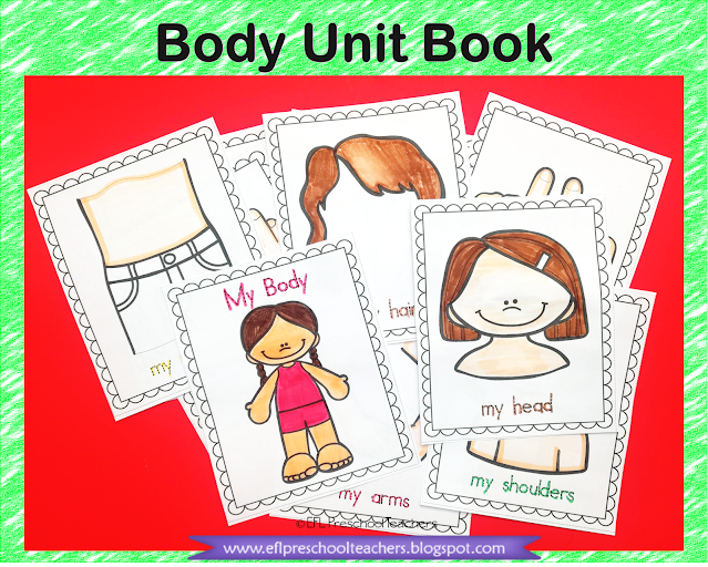 ESL/EFL Preschool Teachers: Body Unit Printable Book and Commands ...