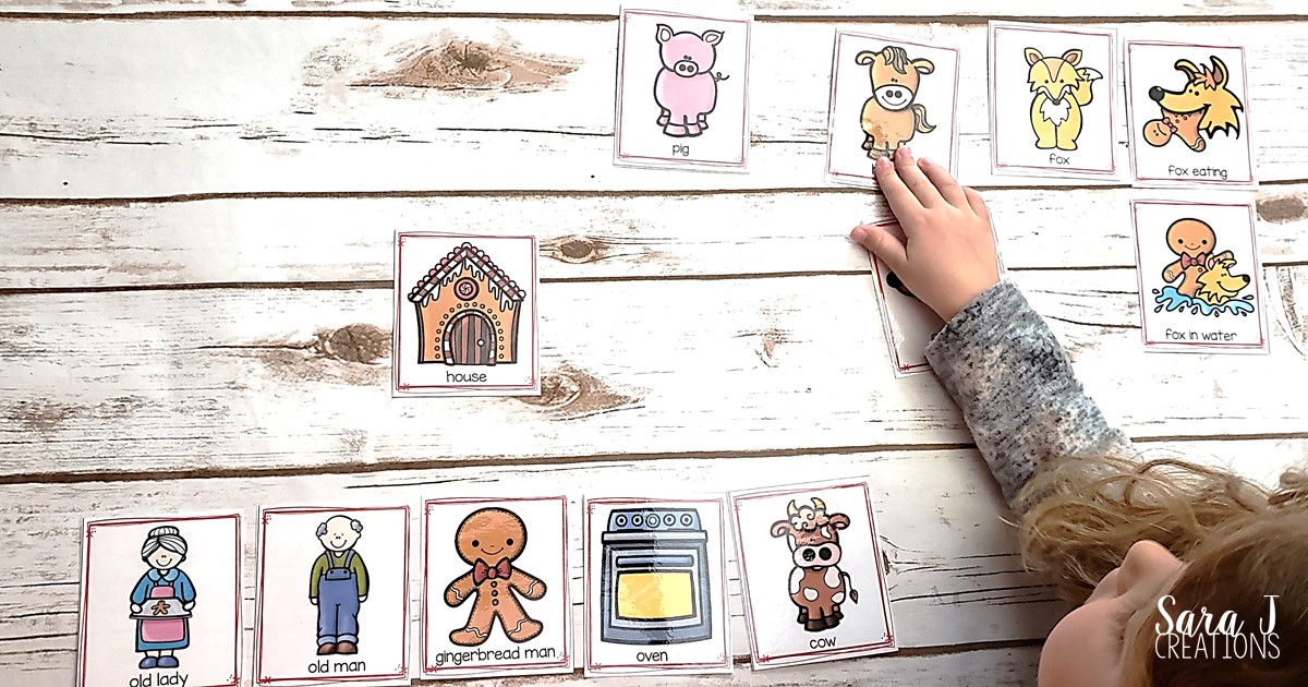 Retelling The Gingerbread Man with Sequencing Cards | Sara J Creations