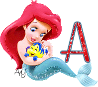 Alfabeto Ariel Bebé con Flounder. - Oh my Alfabetos!