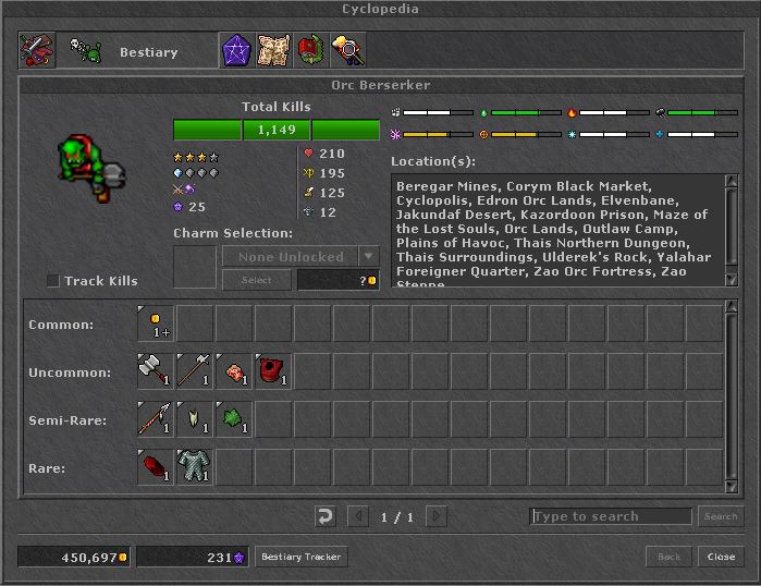 Bestiary - Bestiariusz - Tibia ~ Tibio-Maniak