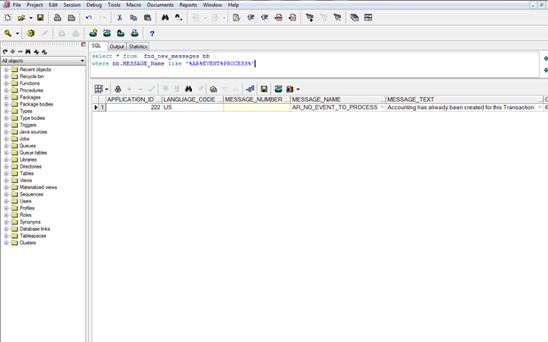 Receivables - Oracle EBS R12: Changing Standard Oracle Message