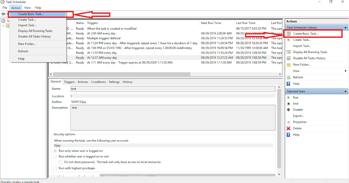 Windows Task Scheduler: How to Create Basic Task - ASPMANTRA | Asp.Net ...