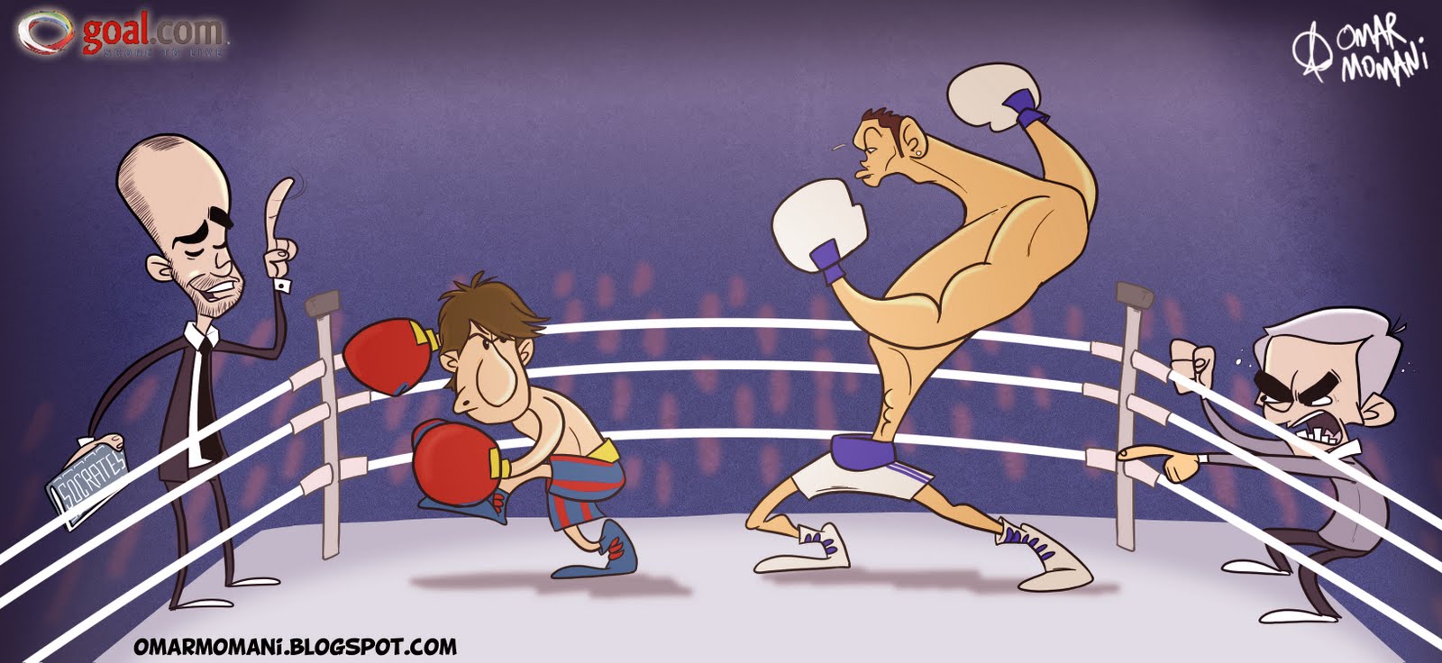 Omar Momani cartoons: Messi vs Ronaldo