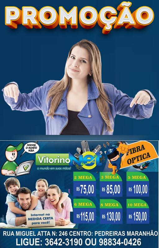 Tá rolando PROMOÇÃO na VITORINO NET, o melhor provedor de internet de ...