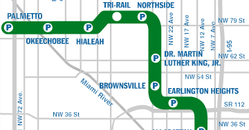 Metro's, Subways and Underground transport maps: Miami Metrorail