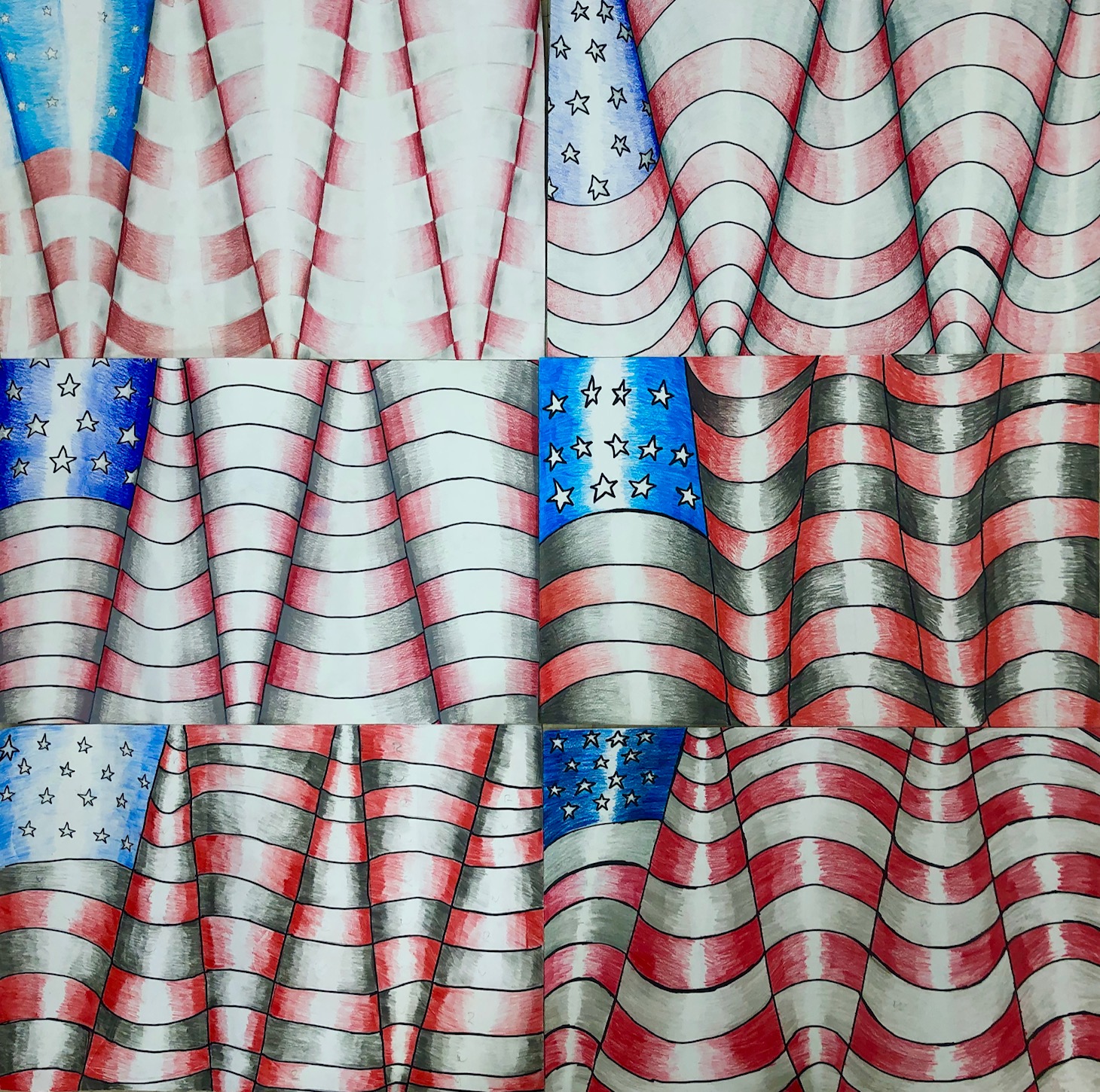 The Lost Sock : Op Art American Flags