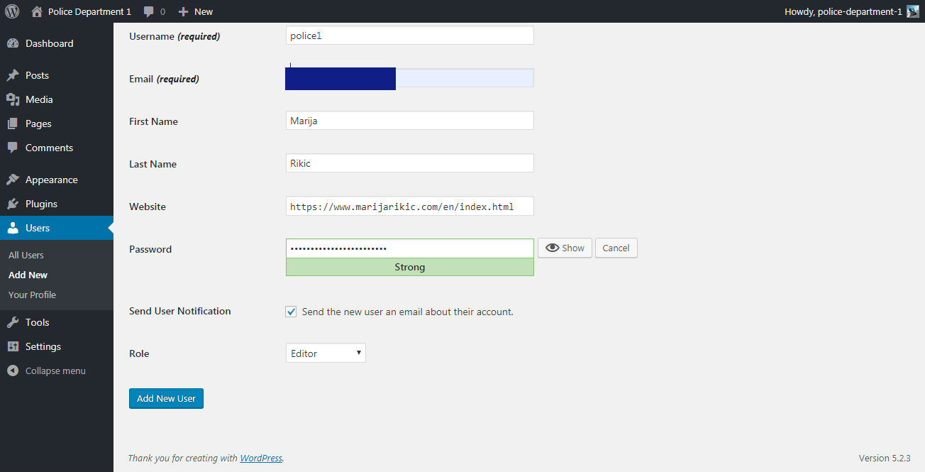 Skola Tutorijala - School of Tutorials: How to add new user to Wordpress?