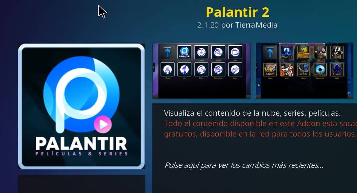PALANTIR 2 : Versión 2.1.20 - PLUGINSXBMC