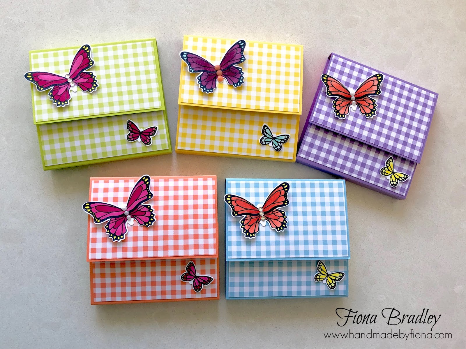 Sticky Note Holders with Butterflies - Handmade by Fiona