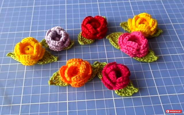 velonara: Crochet Rose Application Step By Step + Video Tutorial