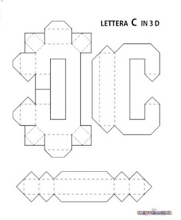 Molde letra C 3D para imprimir gratis: Letras do alfabeto - Ver e Fazer