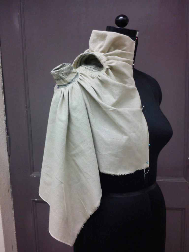 design and surface texture: fabric texture taking shape of garment elements