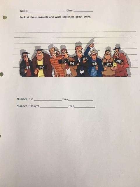 OUR ENGLISH CLASS: Suspects description