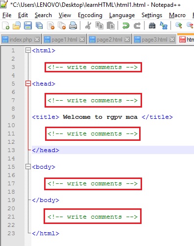 MCA RGPV: How to create simple HTML page for beginners - Part 1