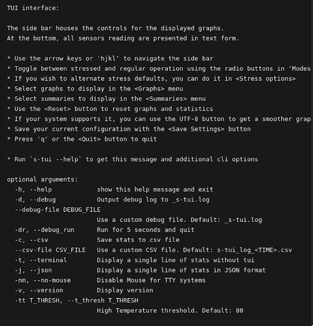 Monitor de hardware s-tui para o Linux