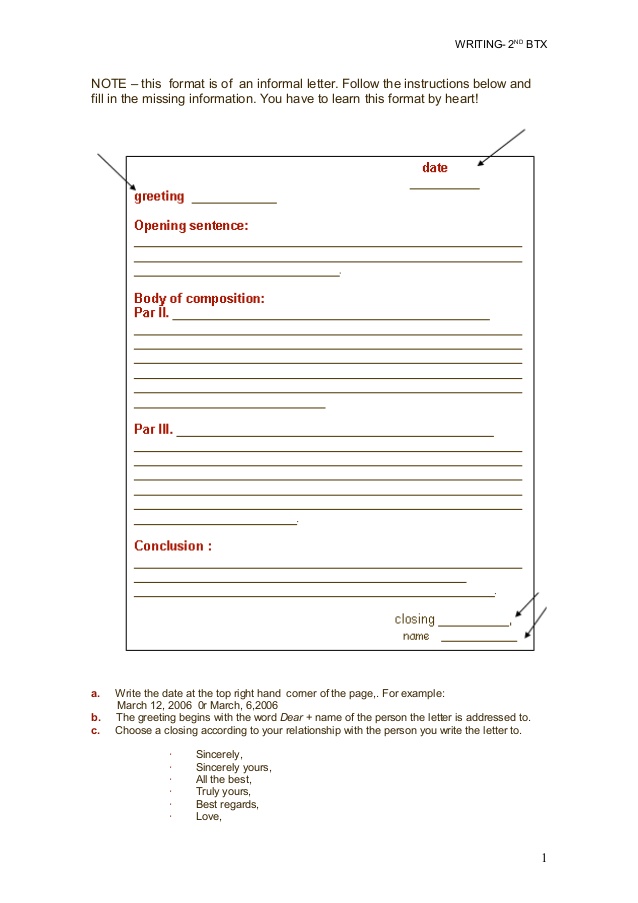 Informal Letter Format 2016 Birthday Letter Informal Letter Format 2016 Birthday Letter