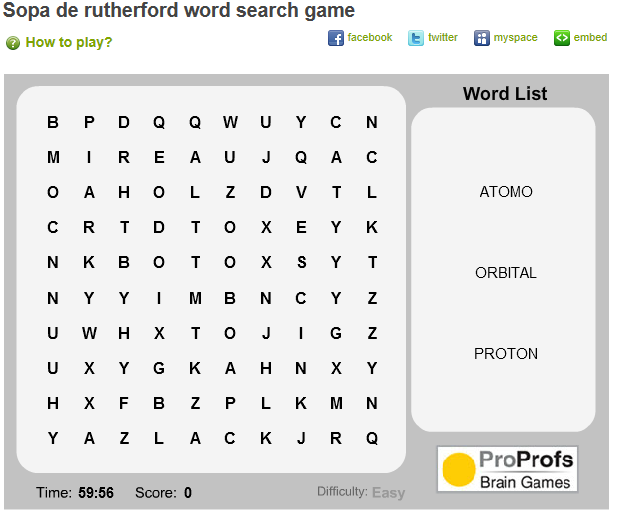 WE LOVE CHEMICAL ♥: Sopa de letras de rutherford (facil )