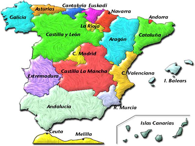 Me gustan las Sociales: Mapa político de España.