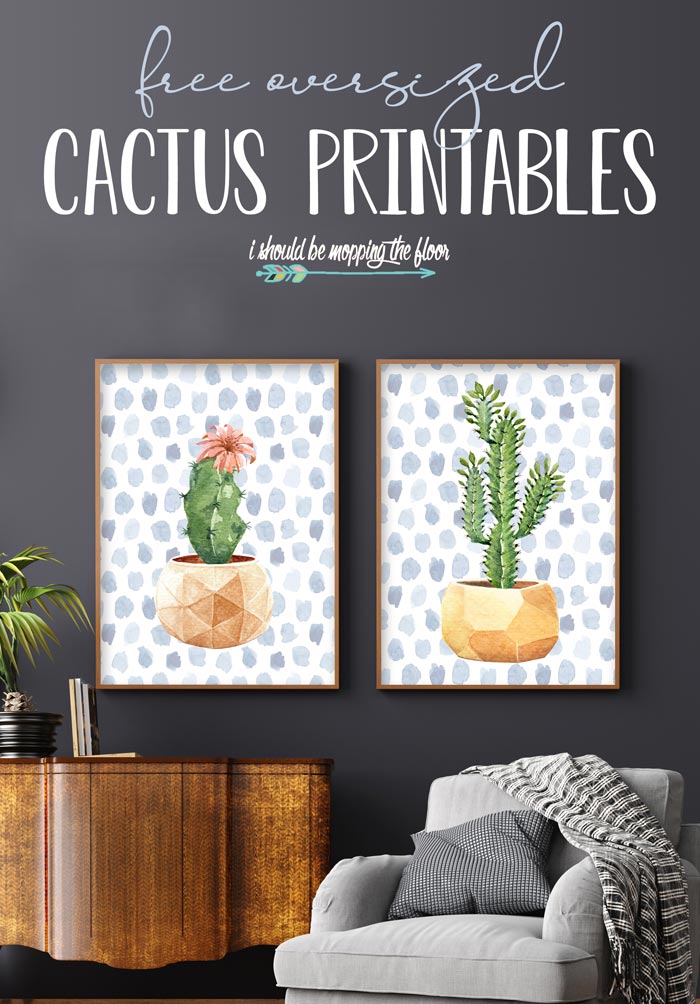 Free Oversized Cactus Printable Designs | i should be mopping the floor