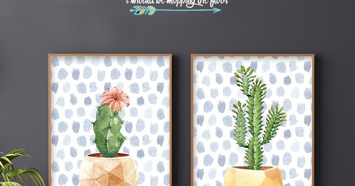 Free Oversized Cactus Printable Designs | i should be mopping the floor