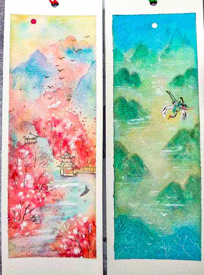 58 watercolor hand-painted bookmark ideas, come and see my collection