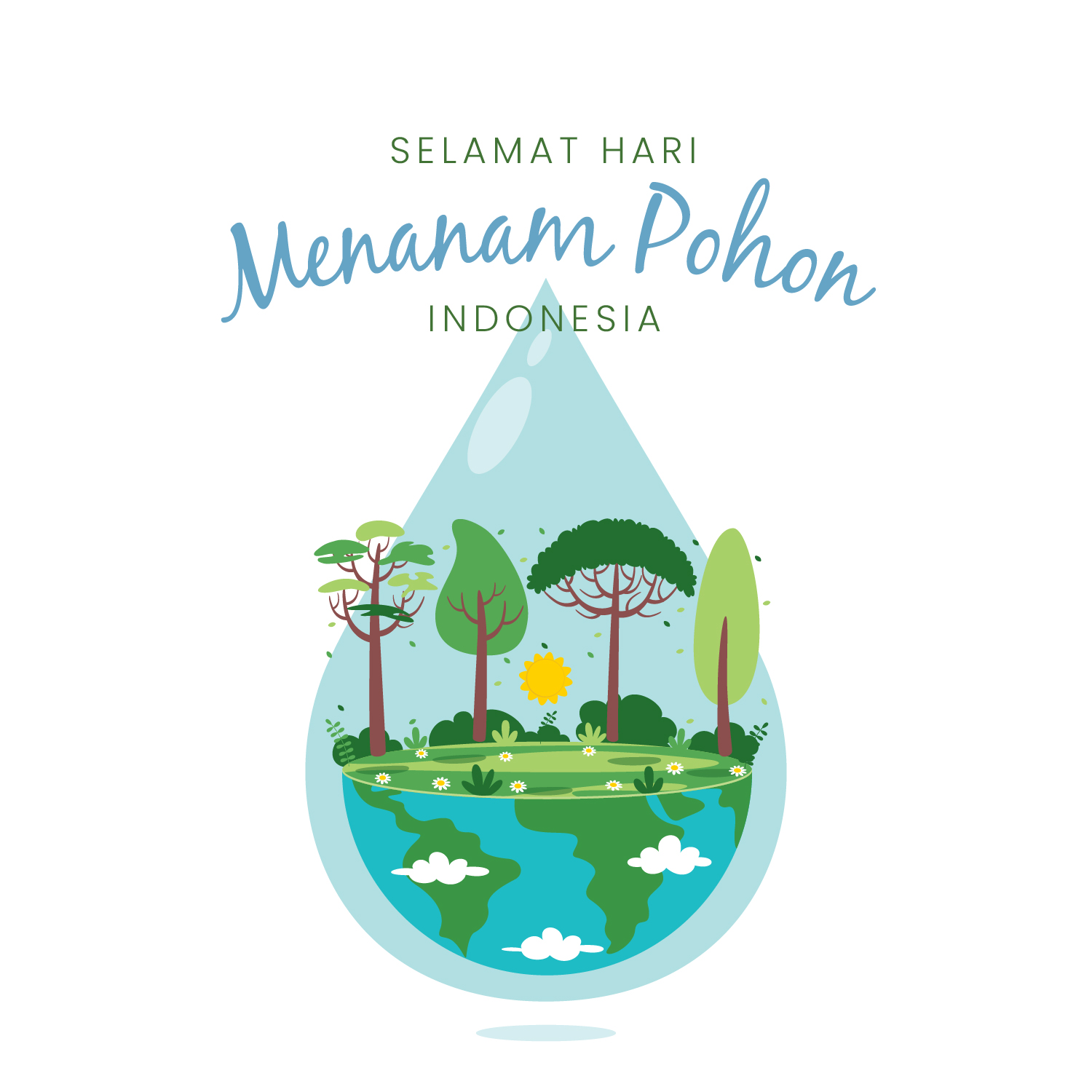 Poster Gambar Ucapan Selamat Hari Menanam Pohon Indonesia - 28 November ...