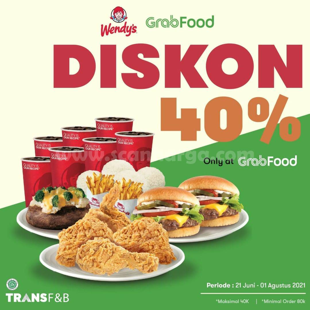 Promo WENDYS DISKON hingga 40% Bareng GRABFOOD - scanharga