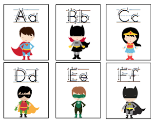 Superhero Theme Alphabet Cards ~ Preschool Printables