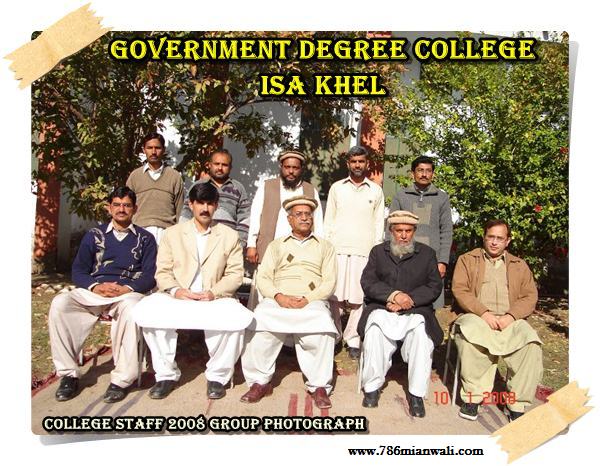 EDUCATIONAL INSTITUTIONS OF MIANWALI: GOVERNMENT DEGREE COLLEGE ISA KHEL