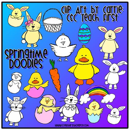 Clip Art by Carrie Teaching First: Spring Time Doodles clip art