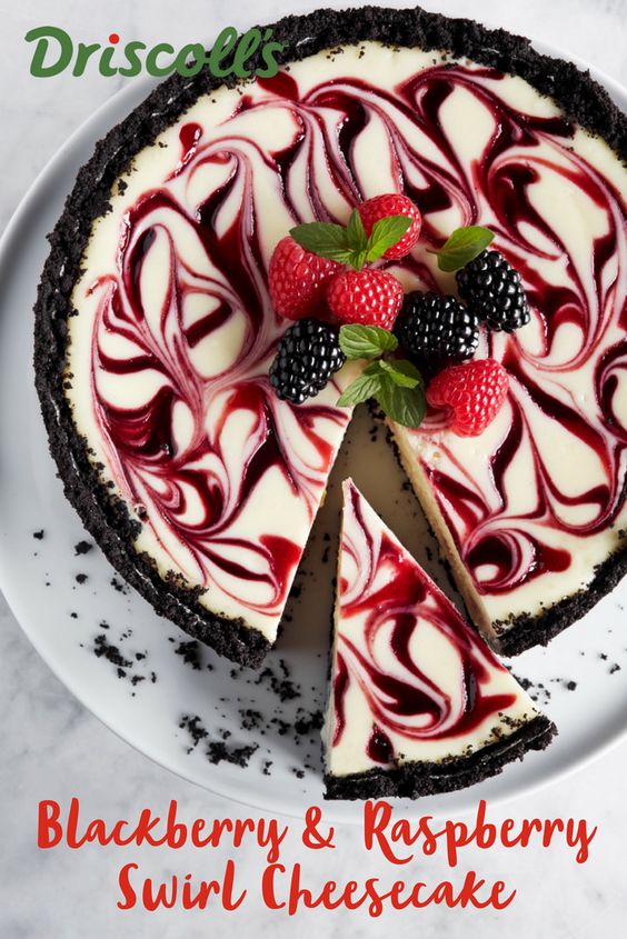 Blackberry and Raspberry Swirl Cheesecake - Easy Recipe Tasty
