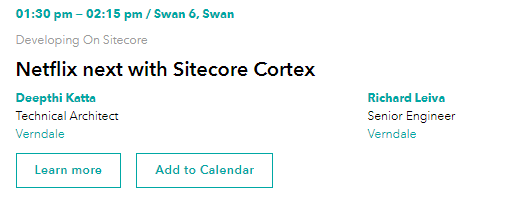 Netflix Next With Sitecore Cortex - Symposium 2019 Netflix Next With Sitecore Cortex - Symposium 2019